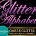 Pink Purple Ombre Glitter Alphabet, Numbers and Punctuation Clip Art ...