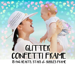 Glitter Confetti Frames, Confetti Borders, Photoshop Overlays, Stars ...