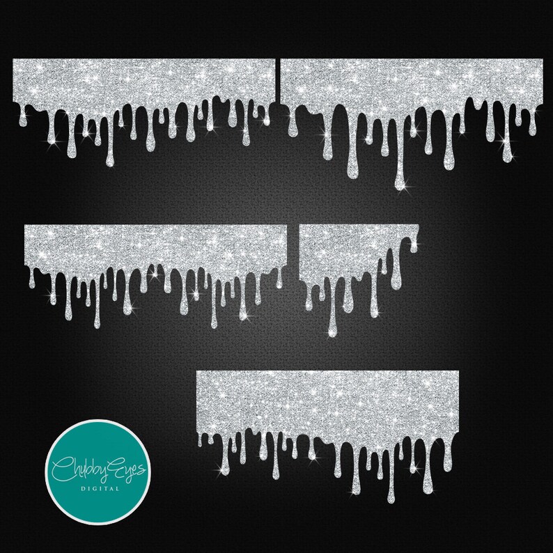 Silver Glitter Drip Digital Papers Silver Gradient Background - Etsy