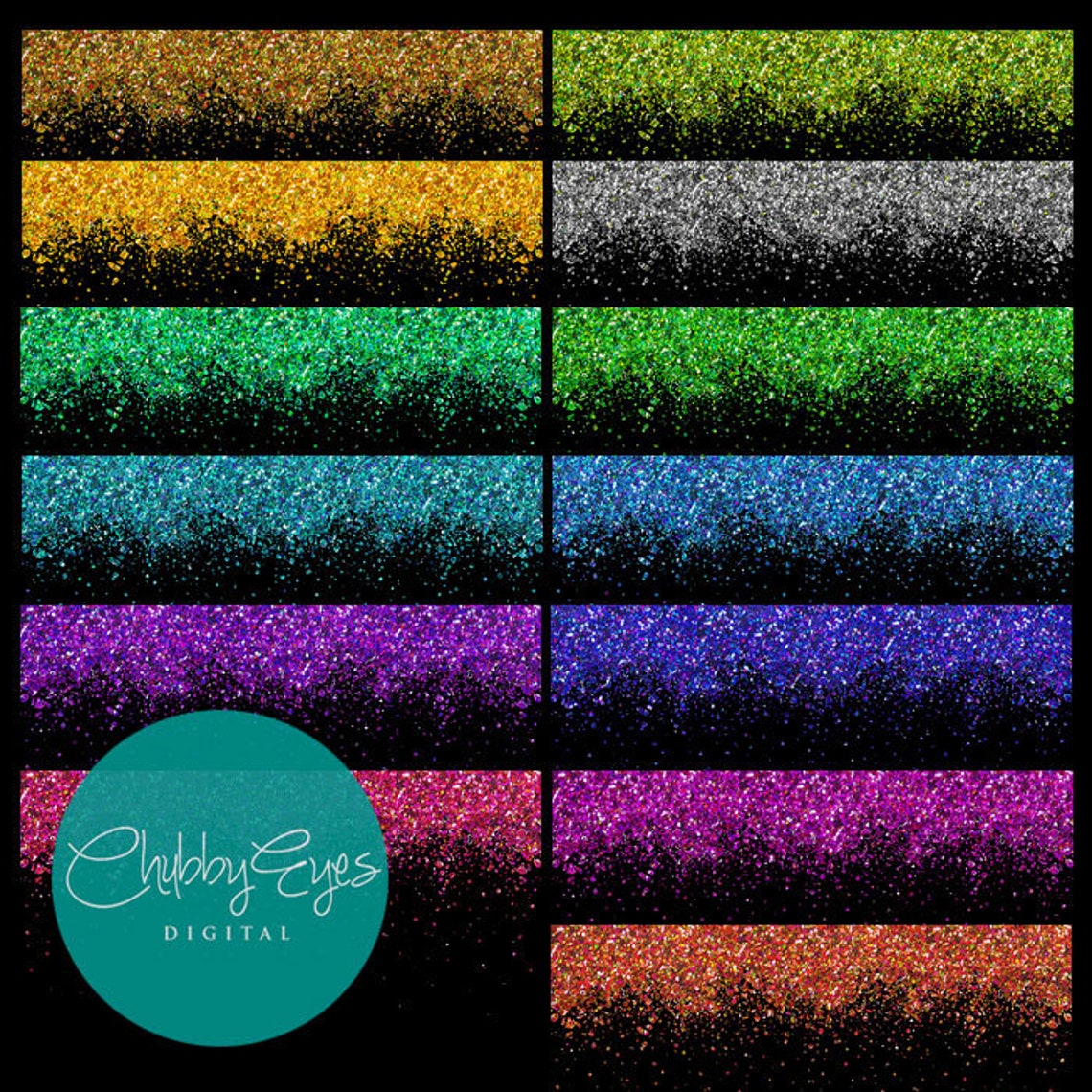 Chunky Mix Glitter Confetti Borders Digital Glitter Clip Art - Etsy