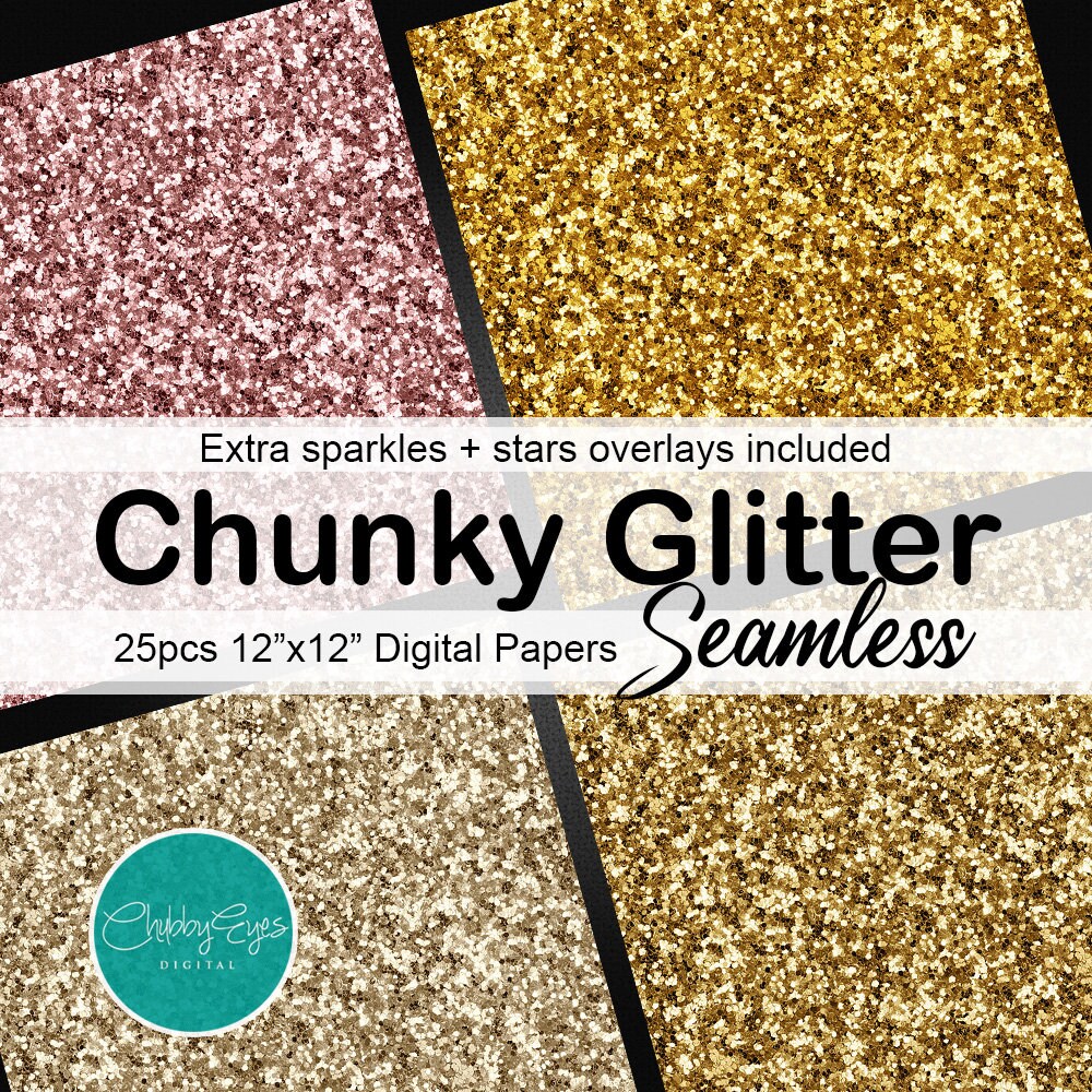 Gold Silver Chunky Glitter Digital Papers Seamless Scrapbook - Etsy