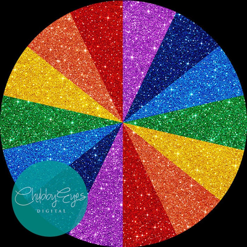 Glitter Rainbow Clip Art Colorful Rainbow Glitter Glitter | Etsy