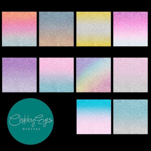 Pastel Ombre Glitter Digital Papers, Pastel Color Scrapbook Papers ...