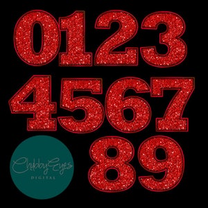 Christmas Red Glitter Digital Alphabet, Numbers, Punctuation Clip Art ...