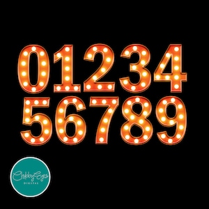 Orange Marquee Lights Alphabet, Vintage Light Box Lettering Clip Art ...