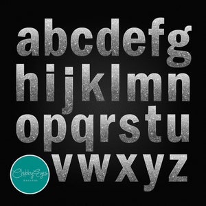 Ombre Silver Glitter Alphabet Clip Art, Glam Clip Art- Digital Instant ...