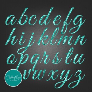 Glitter Alphabet PNG Clip Art, Mint Green Glam Letters Clip Art ...