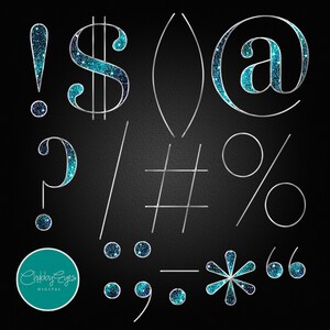 Blue Glitter Alphabet Clip Art, Lettering Clip Art- Digital Instant ...