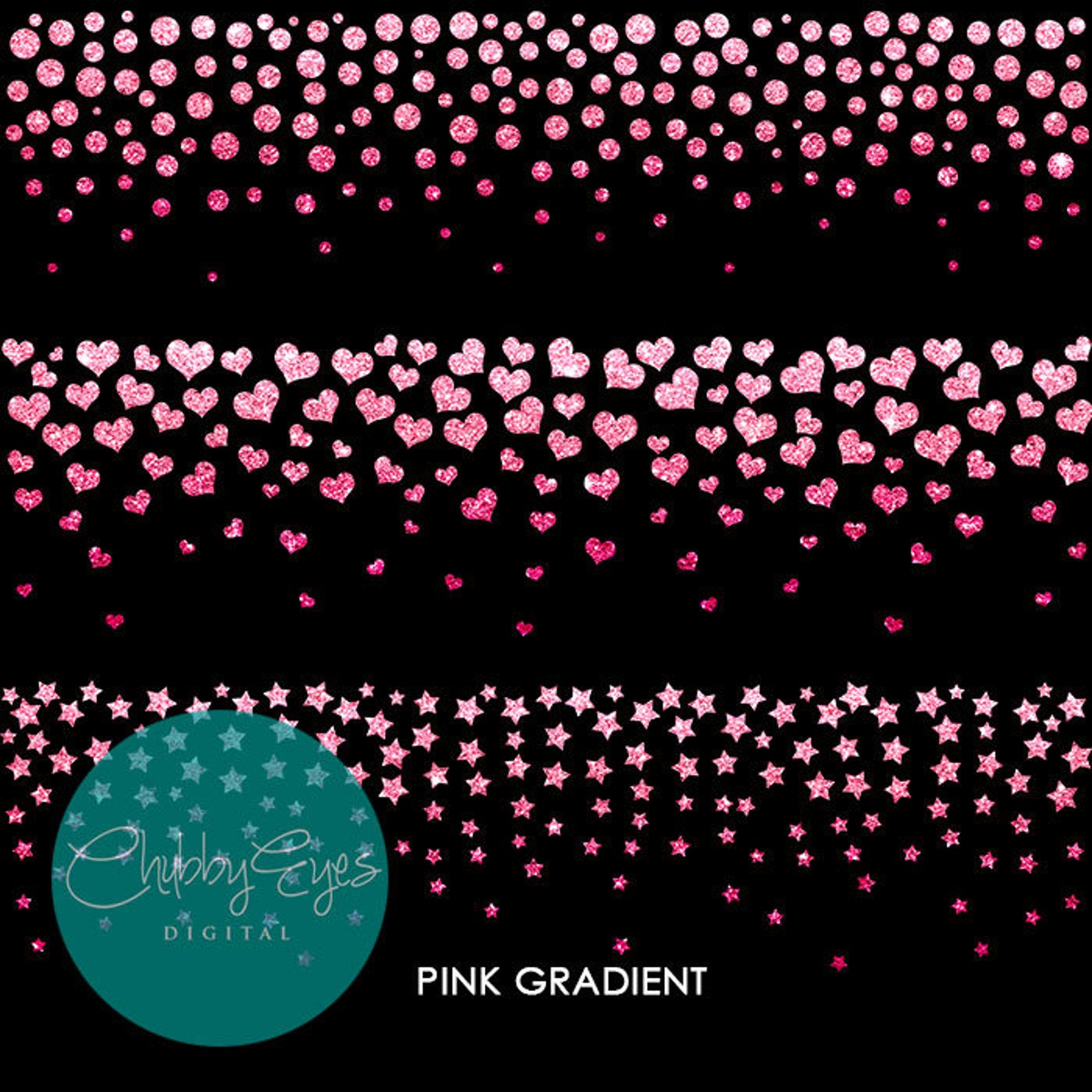 Glitter Confetti Borders Photoshop Overlays Rainbow Stars - Etsy