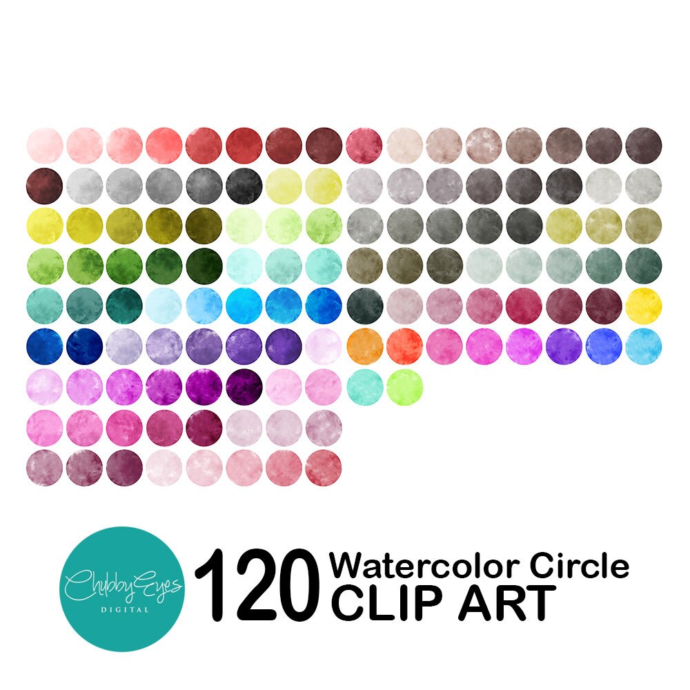 120 Watercolor Circle Clipart Set (digital Download) - Etsy