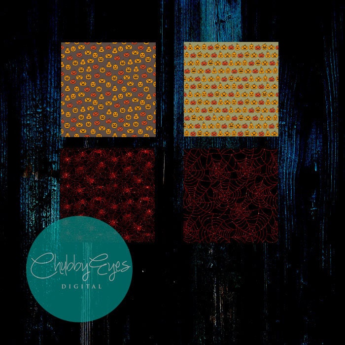 Halloween Digital Papers Halloween Scrapbook Papers Glitter | Etsy