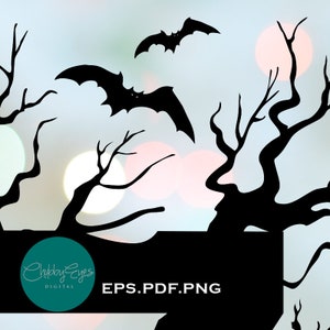 Spooky Alphabet, Halloween Digital Vector, Haunted Tree Letter, Numbers ...
