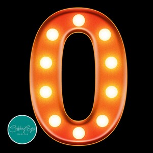 Orange Marquee Lights Alphabet, Vintage Light Box Lettering Clip Art ...