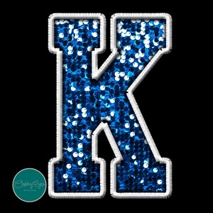 Dark Blue Sequin Varsity Alphabet Clip Art, Faux Embroidery Border ...