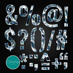Diamond Alphabet Clip Art Dark, Glass Effect Alphabet - Digital Instant ...