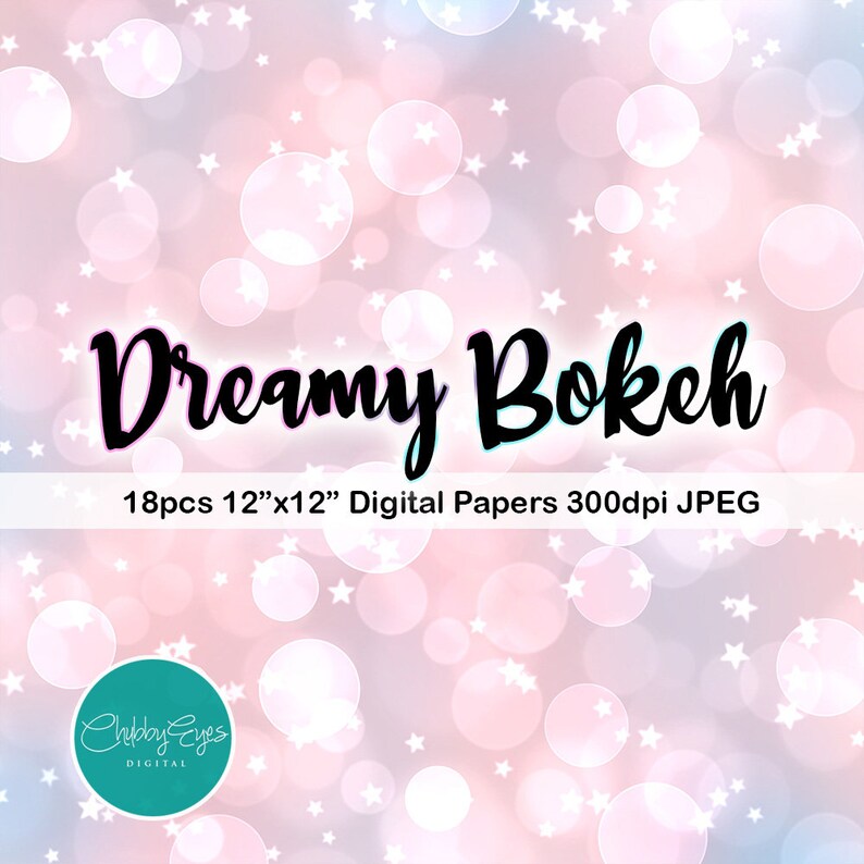 Bokeh Digital Papers, Star Bokeh Overlays, Instant Download Scrapbook ...