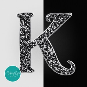 Black Glitter Alphabet Clip Art, Glam Clip Art- Digital Instant ...
