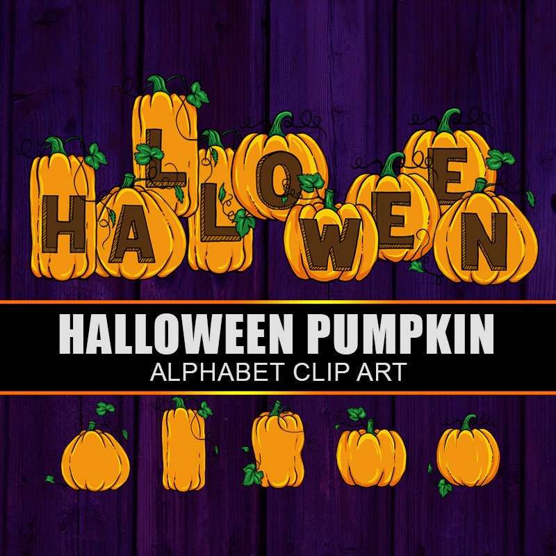 Halloween Digital Alphabet Pumpkin Alphabet Clip Art | Etsy