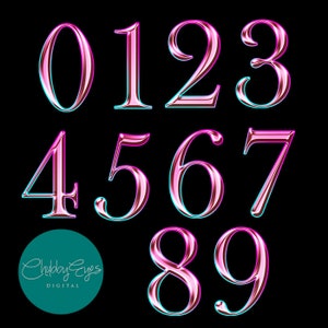 Metallic Pink Digital Alphabet, Numbers and Punctuation Clip Art ...