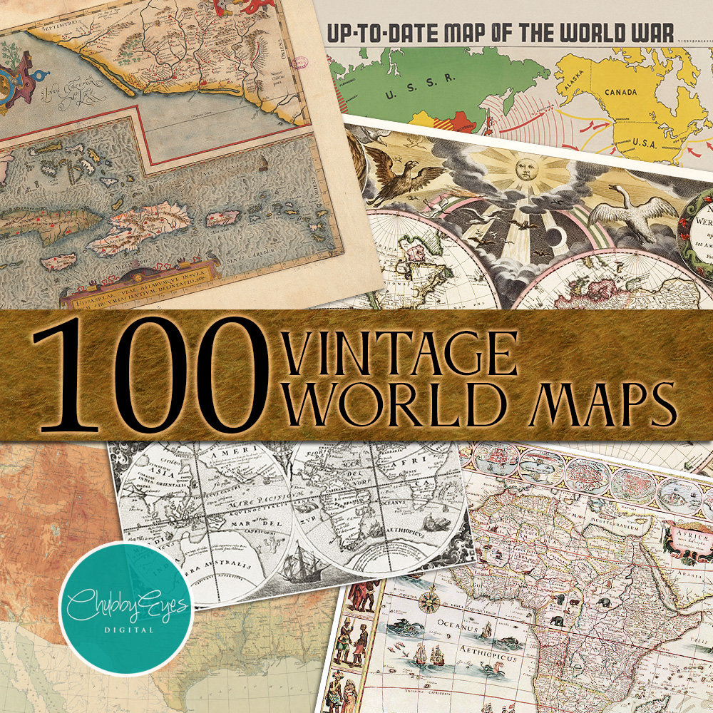 100 Vintage World Maps, Old Maps, Antique Maps, Digital Maps ...