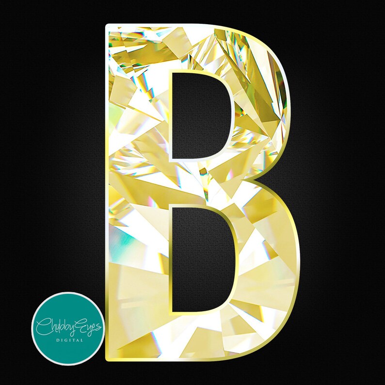 Diamond Alphabet Clip Art Yellow, Numbers and Punctuation Clip Art Font ...