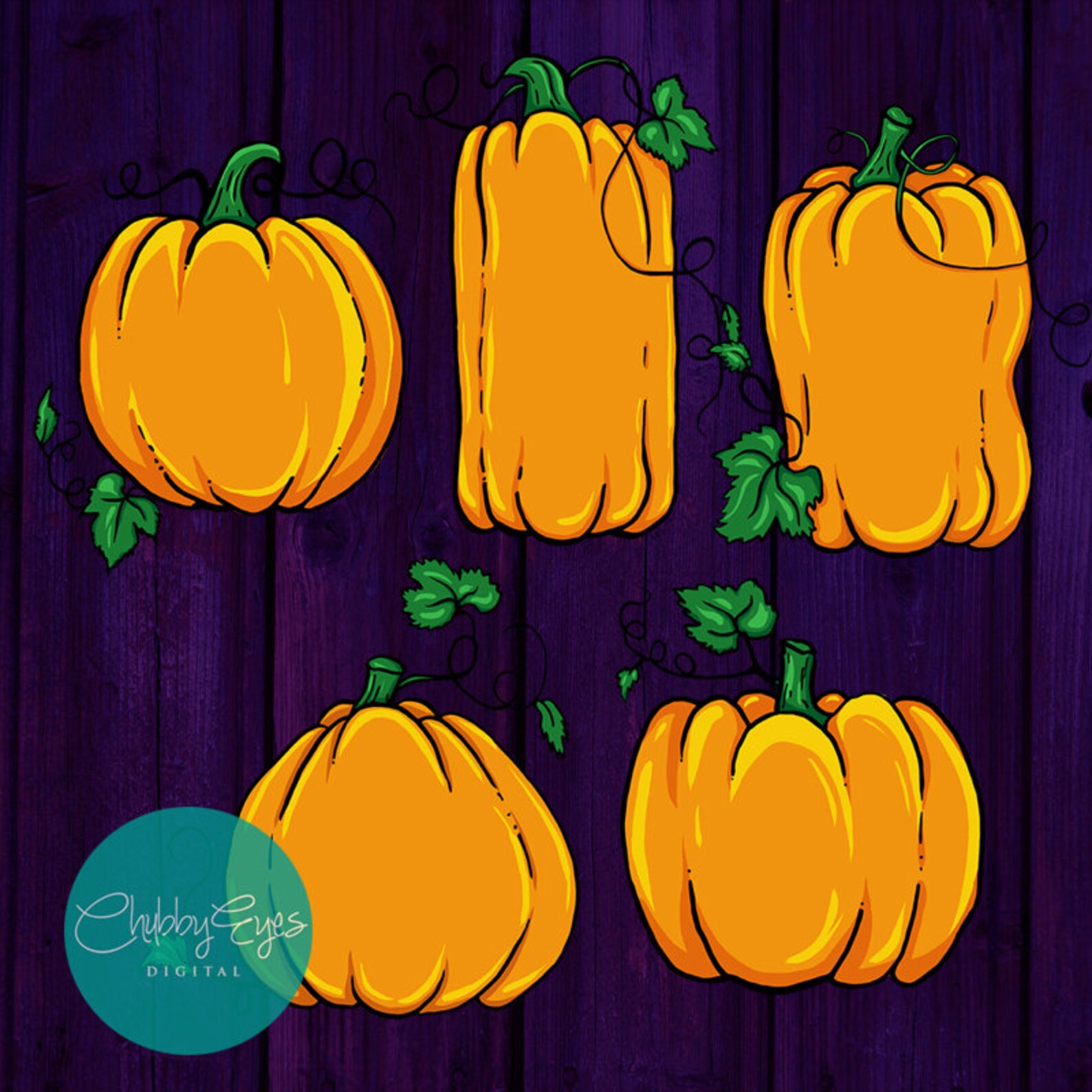 Halloween Digital Alphabet Pumpkin Alphabet Clip Art | Etsy