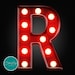 Red Marquee Lights Alphabet, Vintage Light Box Lettering Clip Art ...