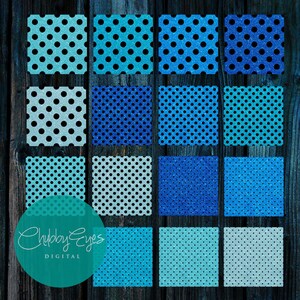 Blue Glitter Polka Dot Digital Papers, Scrapbook Papers Black Polka ...