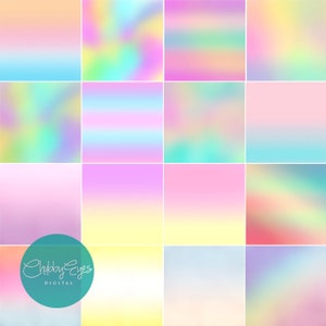 Pastel Ombre Digital Papers, Colorful Scrapbook Papers, Gradient ...