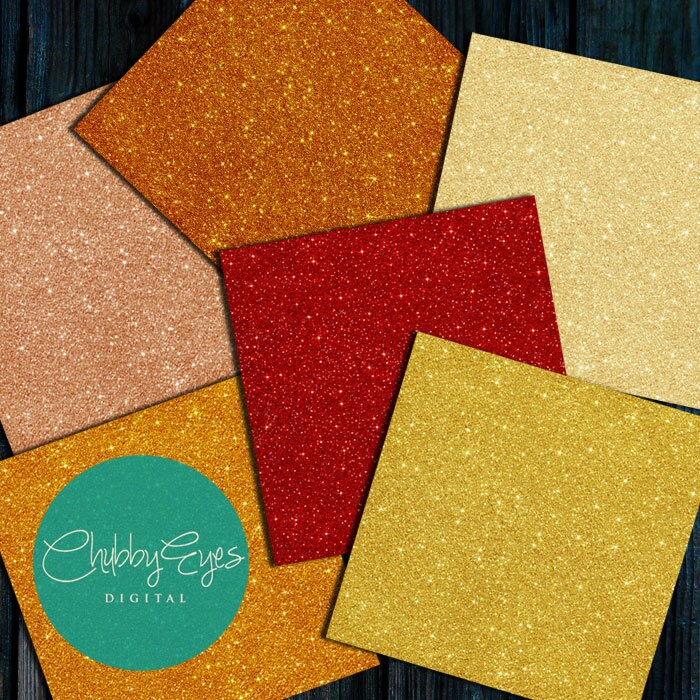 Red and Orange Glitter Digital Papers Scrapbook Papers - Etsy