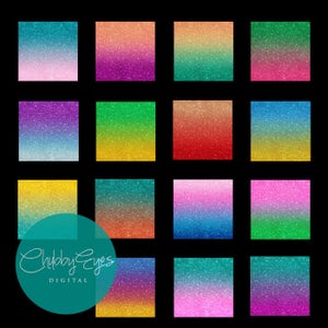 Ombre Glitter Digital Papers, Scrapbook Papers Colorful Glitter Clipart ...