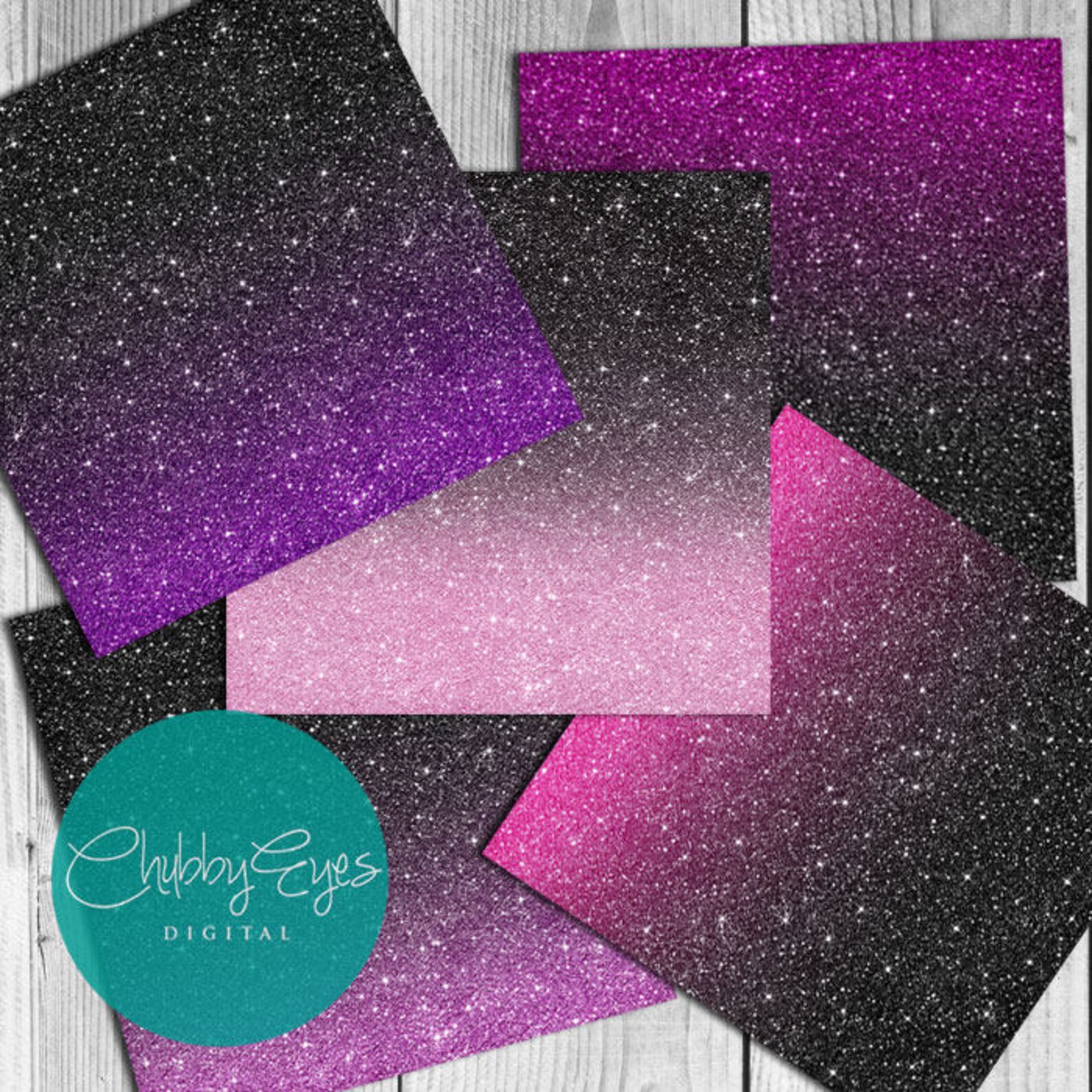Black Mix Ombre Glitter Digital Papers Colorful Color - Etsy