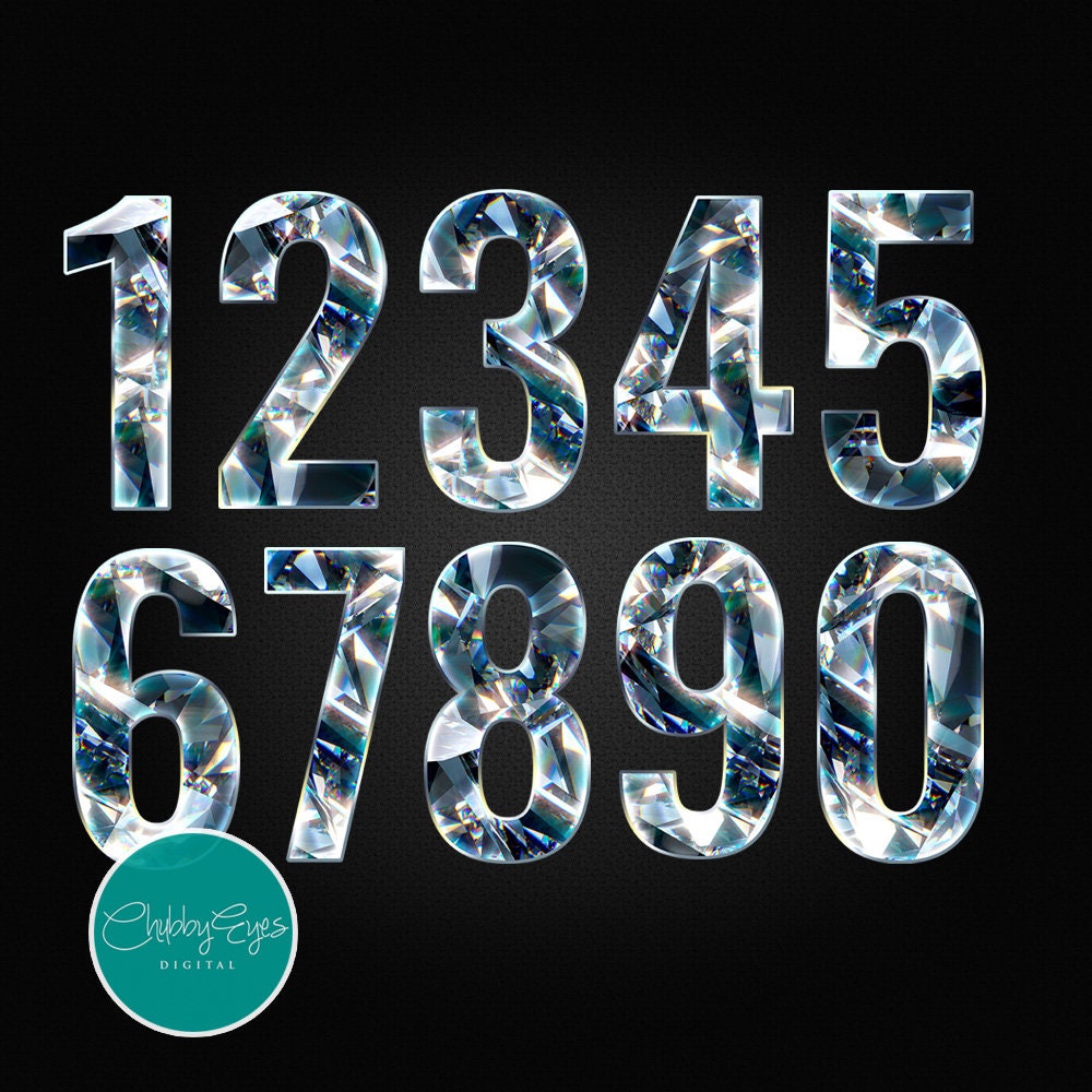 Diamond Alphabet Clip Art Dark Numbers and Punctuation Clip - Etsy ...