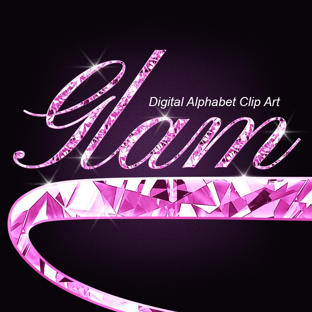 Pink Diamond Alphabet Clip Art (digital Instant Download) - Etsy