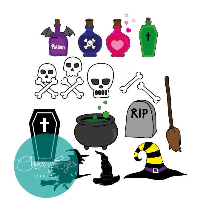 Halloween Clip Art Pumpkin Ghost Spiderweb Haunted House - Etsy