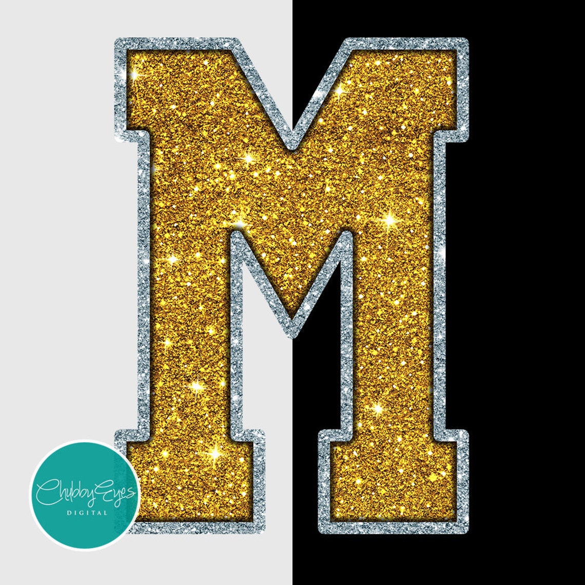 Gold Silver Glitter Varsity Alphabet Clip Art, Sport College Style ...