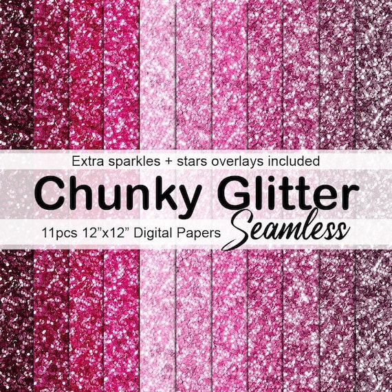 Pink Chunky Glitter Digital Papers Seamless Scrapbook Papers - Etsy