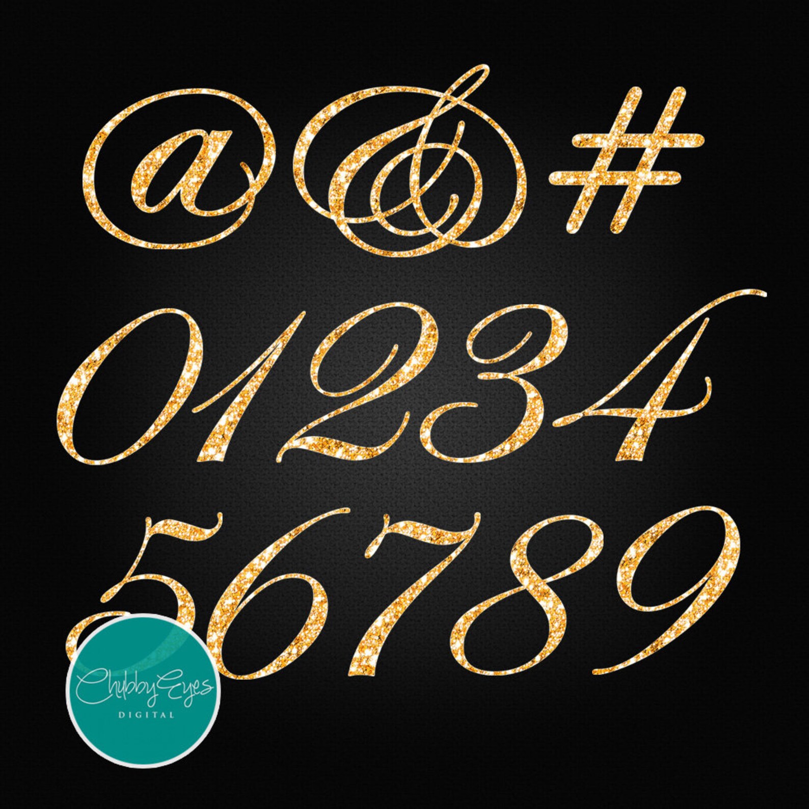 Gold Chunky Glitter Alphabet Clip Art Numbers and Punctuation - Etsy