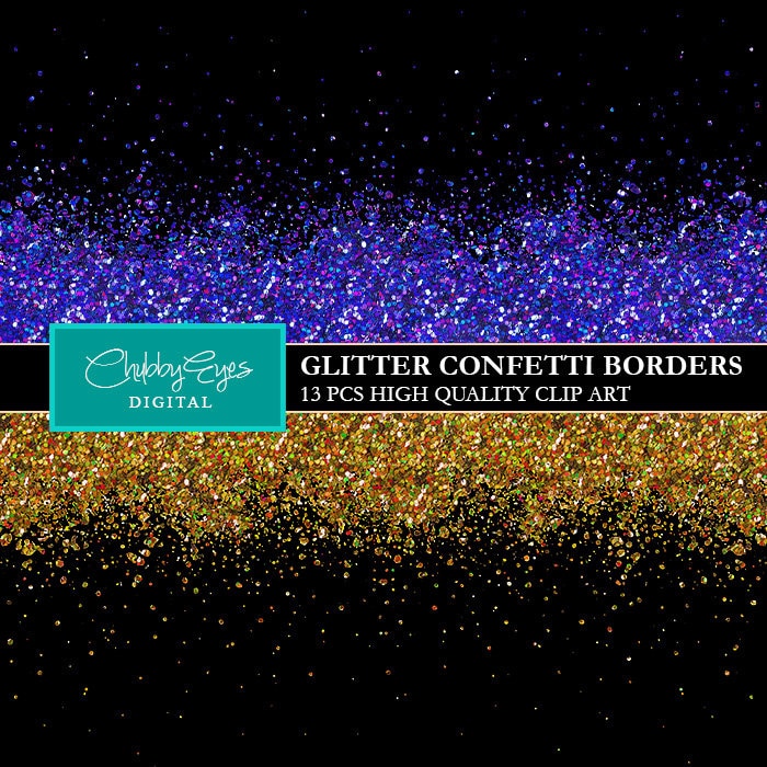 Chunky Mix Glitter Confetti Borders Digital Glitter Clip Art - Etsy
