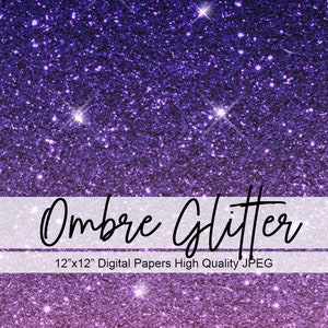Ombre Glitter Digital Papers, Scrapbook Papers Colorful Glitter Clipart ...