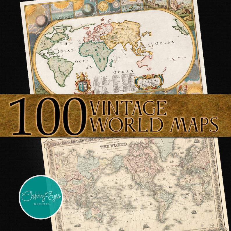 100 Vintage World Maps Old Maps Antique Maps Digital Maps - Etsy UK