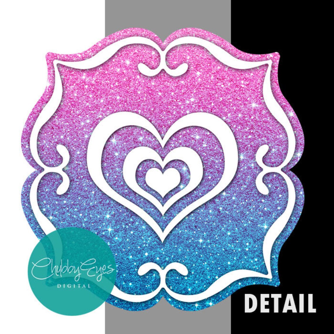 Glitter Frame Digital Alphabet Numbers Clip Art Pink Blue - Etsy