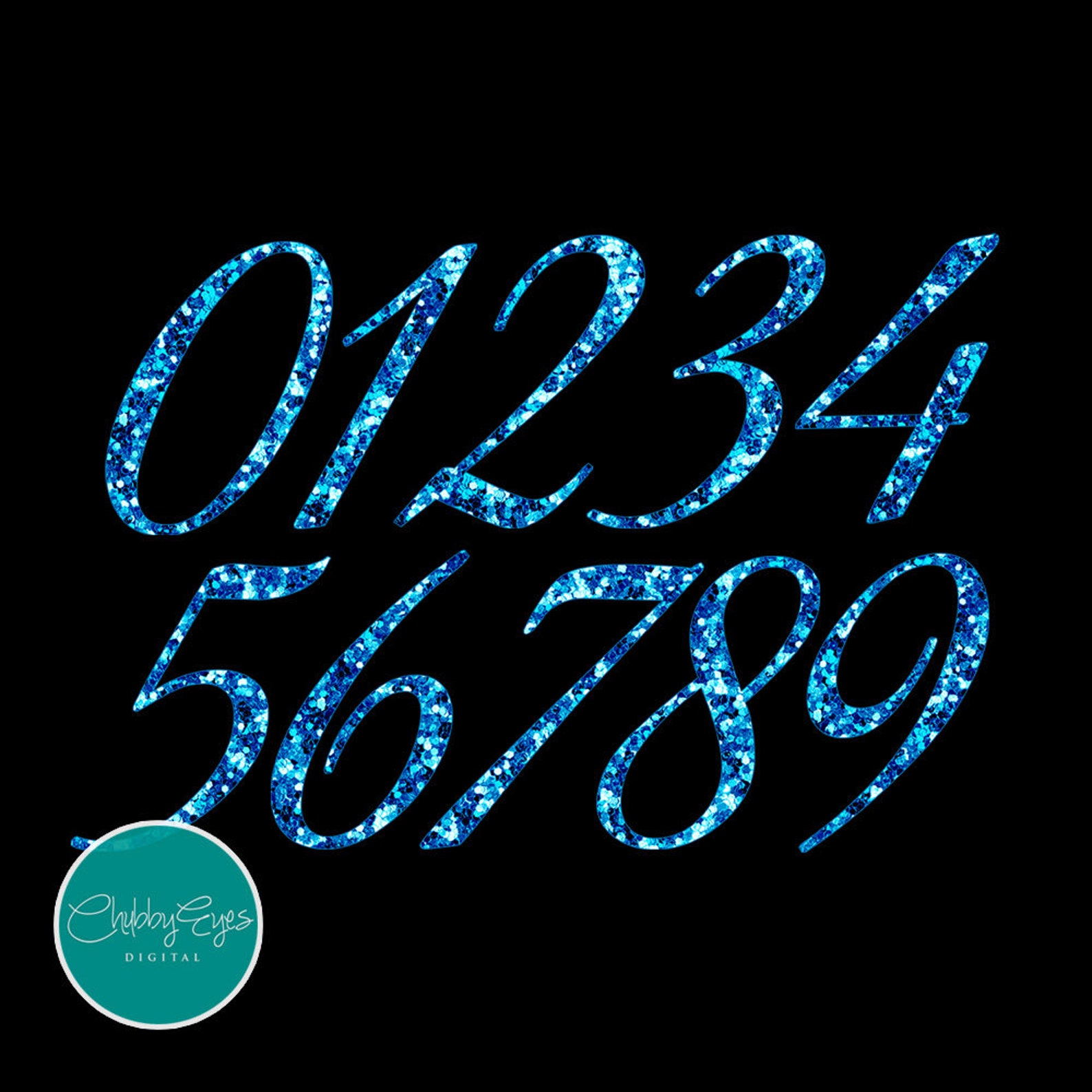 Blue Glitter Alphabet Clip Art, Chunky Glitter Lettering Clip Art ...