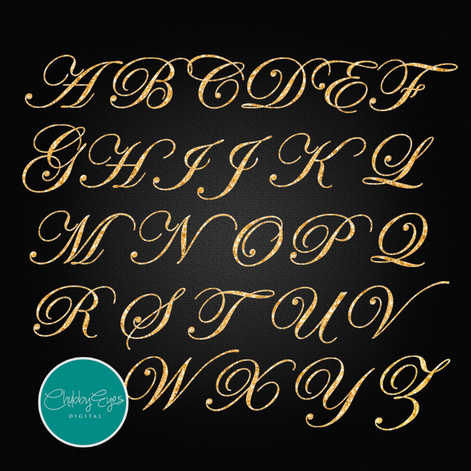 Gold Chunky Glitter Alphabet Clip Art Numbers and Punctuation - Etsy