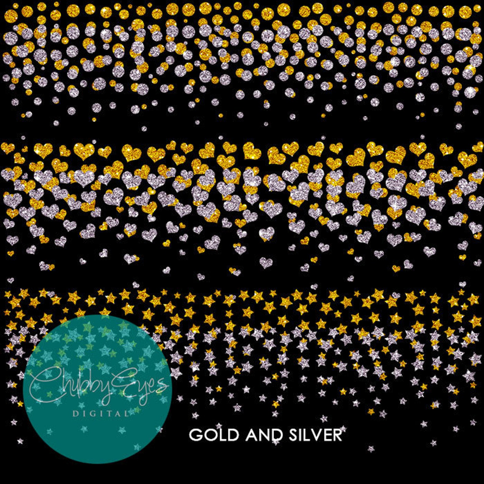 Glitter Confetti Borders Photoshop Overlays Rainbow Stars - Etsy