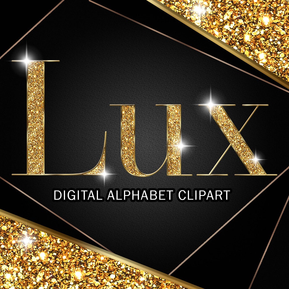 Gold Glitter Alphabet Clip Art, Lettering PNG (digital Download) - Etsy