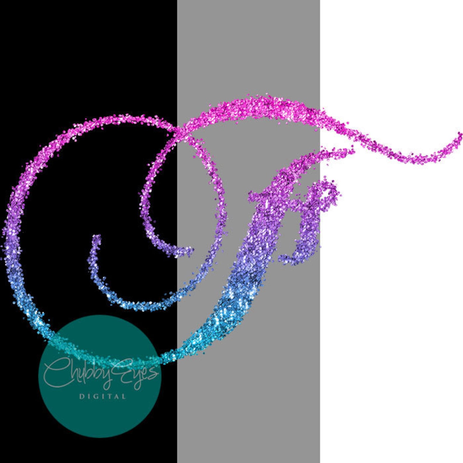 Chunky Ombre Glitter Alphabet Numbers Clip Art Digital | Etsy