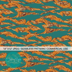 Camouflage Digital Papers, Colorful Scrapbook Papers, Military Tiger ...