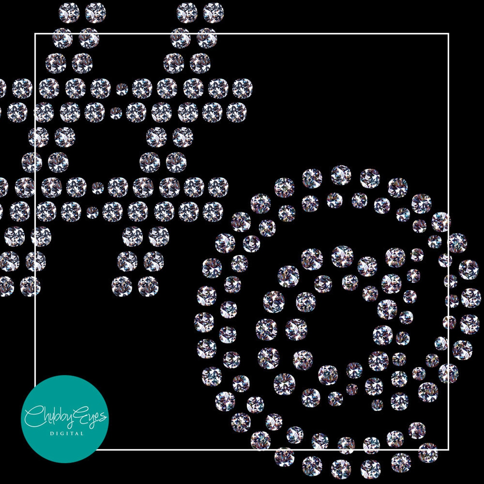 Diamond Dot Alphabet Clip Art L Shiny Diamond Alphabet Digital Instant ...