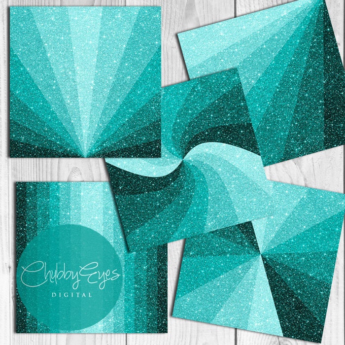 TEAL Glitter Digital Papers Scrapbook Papers TEAL Sparkles | Etsy